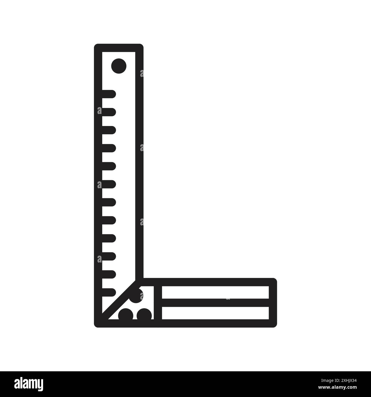 Carpenter ruler icon Black line art vector in black and white outline ...