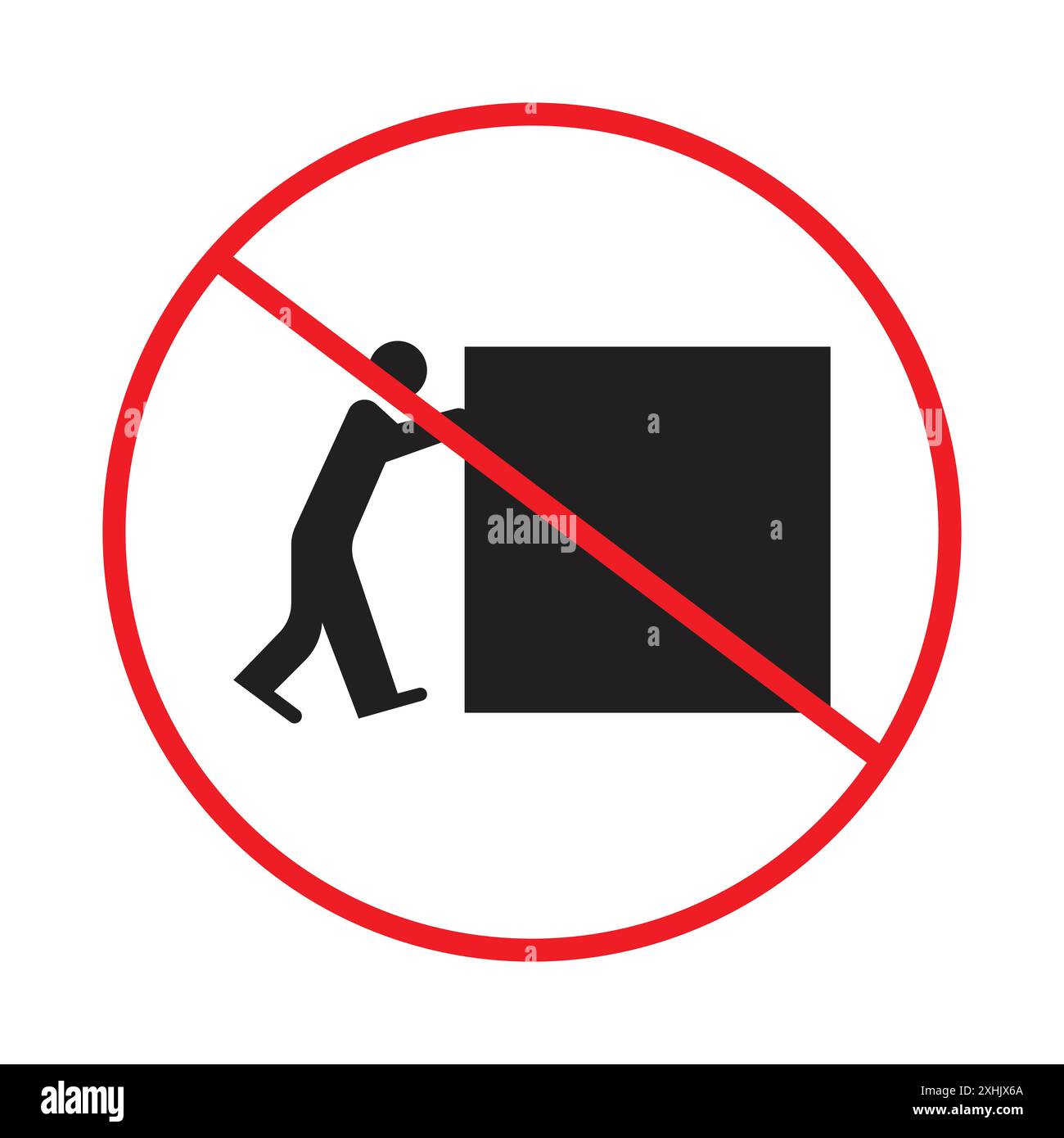 Do not push sign Black line art vector in black and white outline set ...