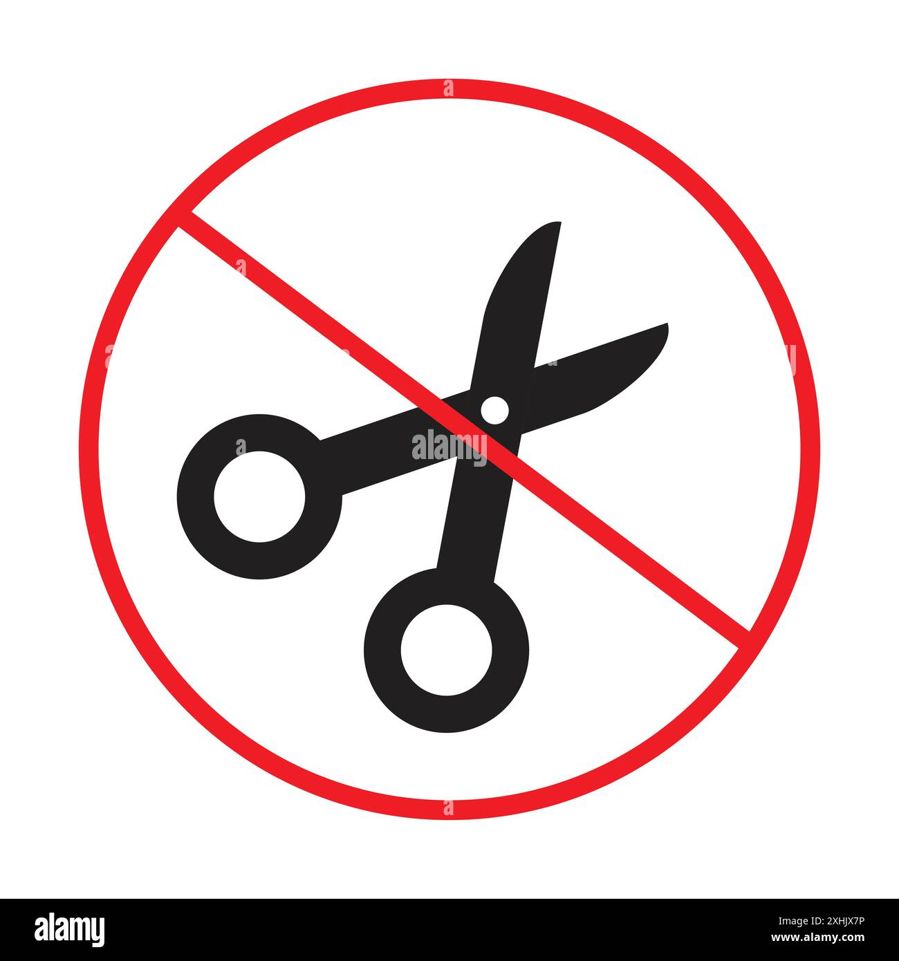 Do not cut sign Black line art vector in black and white outline set ...