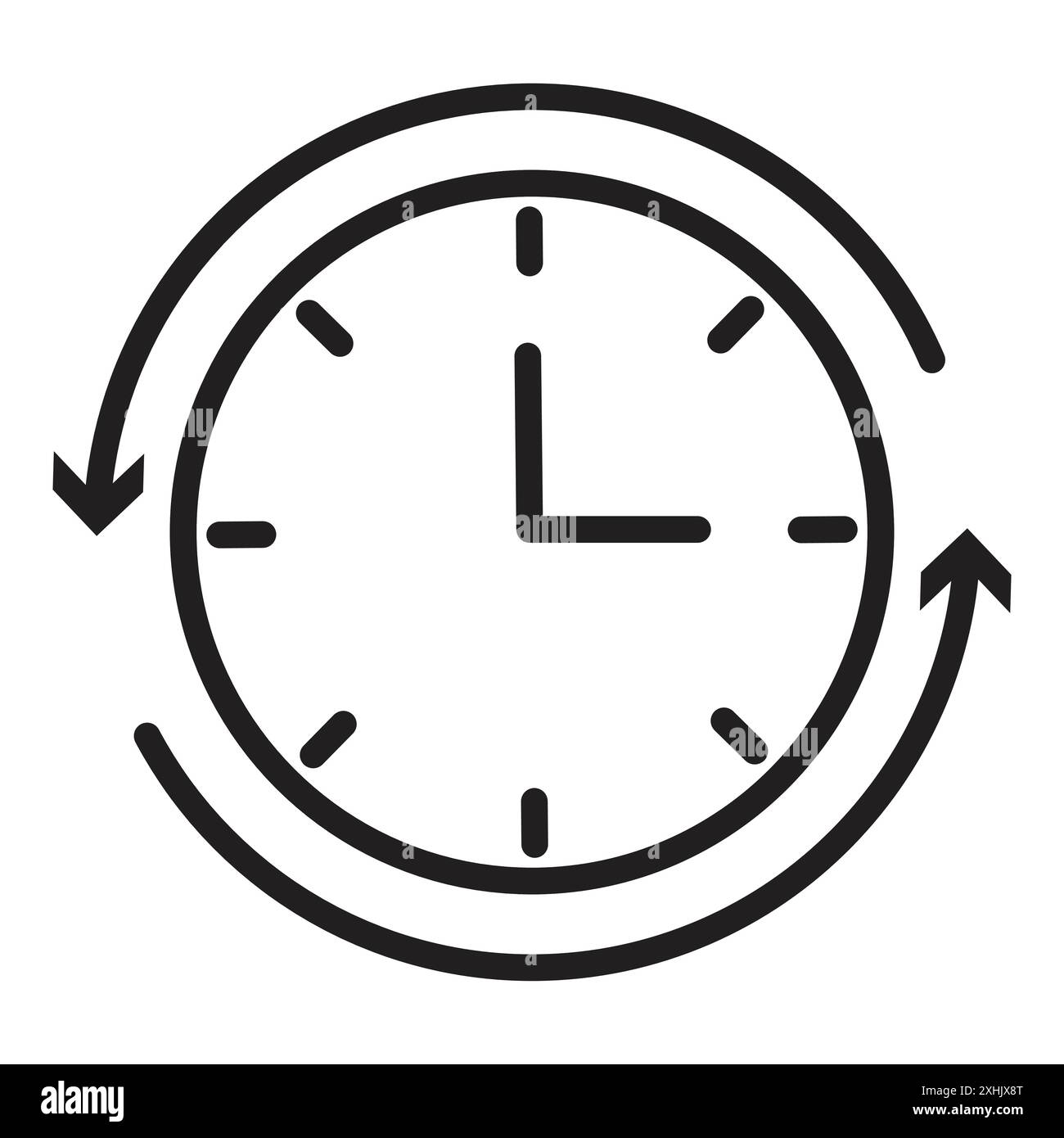 Course of time icon Black line art vector in black and white outline ...