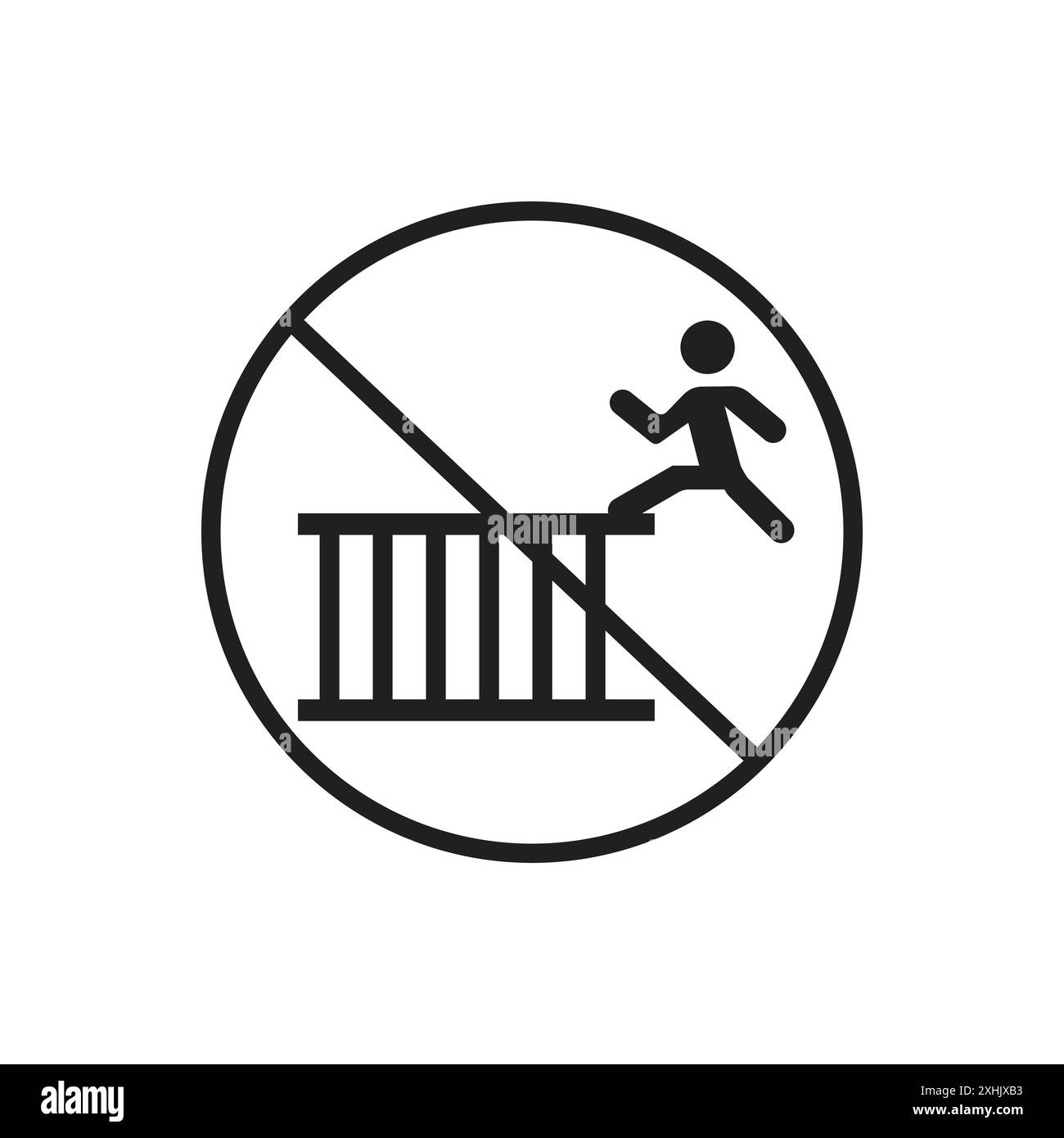 Do not climb sign Black line art vector in black and white outline set ...