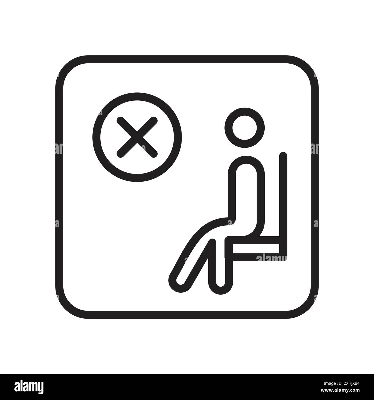 Do not sit sign Black line art vector in black and white outline set collection sign Stock ...