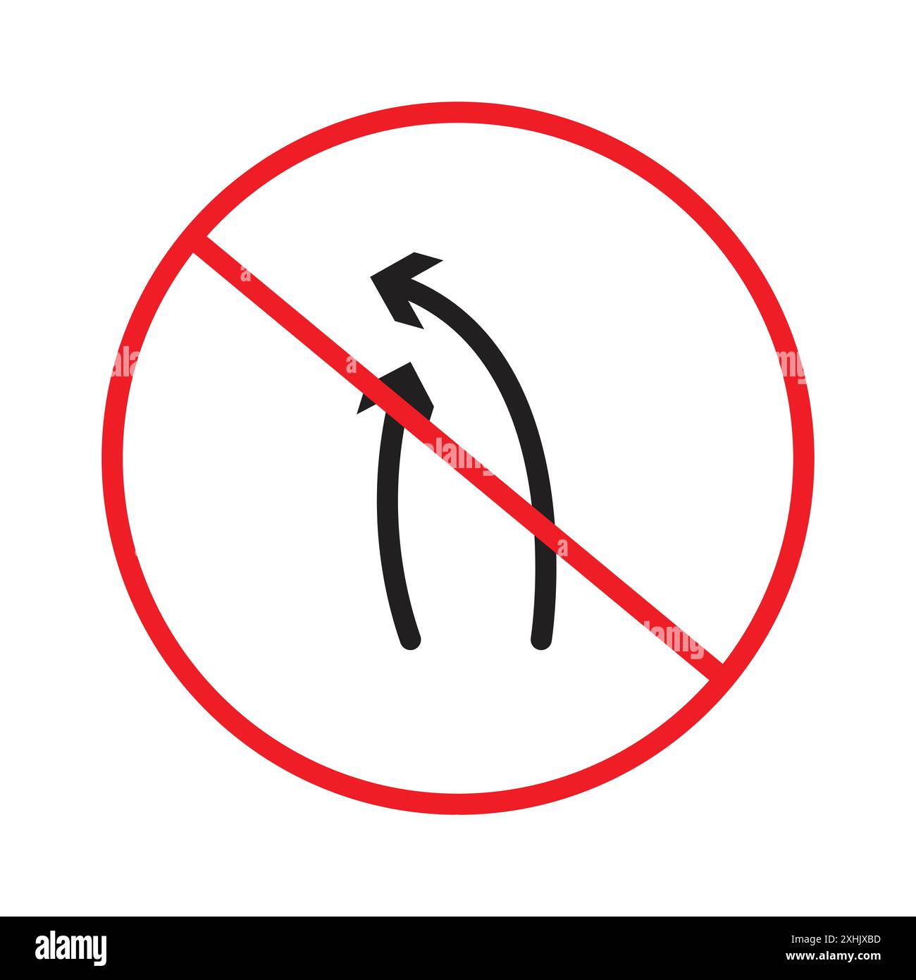 Do not overtake traffic Sign Black line art vector in black and white ...