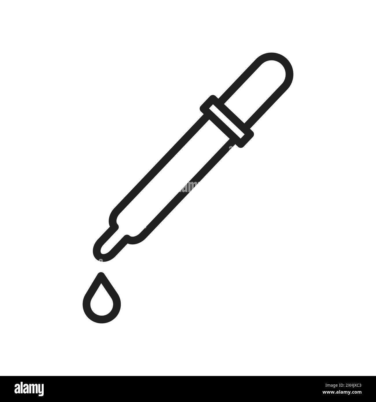 Dropper pipette Icon Black line art vector in black and white outline ...