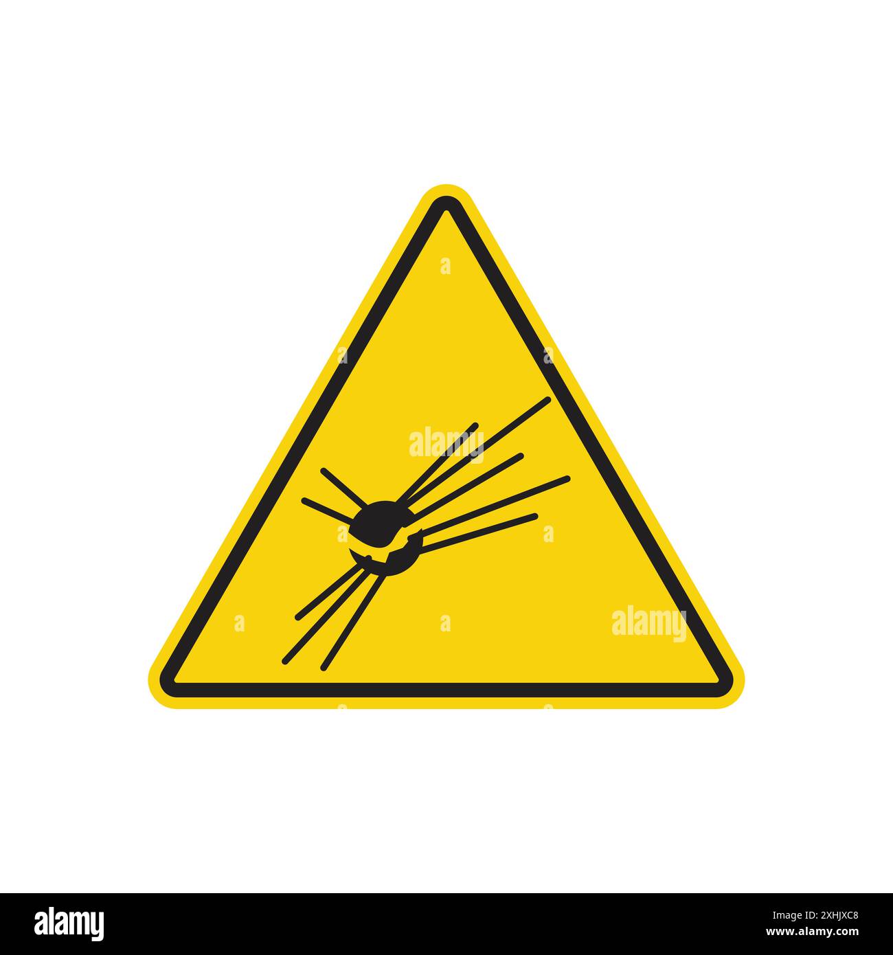 Explosive materials hazard sign Black line art vector in black and ...
