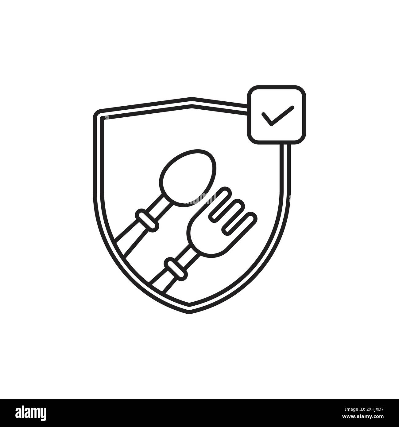 Food safety icon Black line art vector in black and white outline set ... Food safety icon Black line art vector in black and white outline set ...