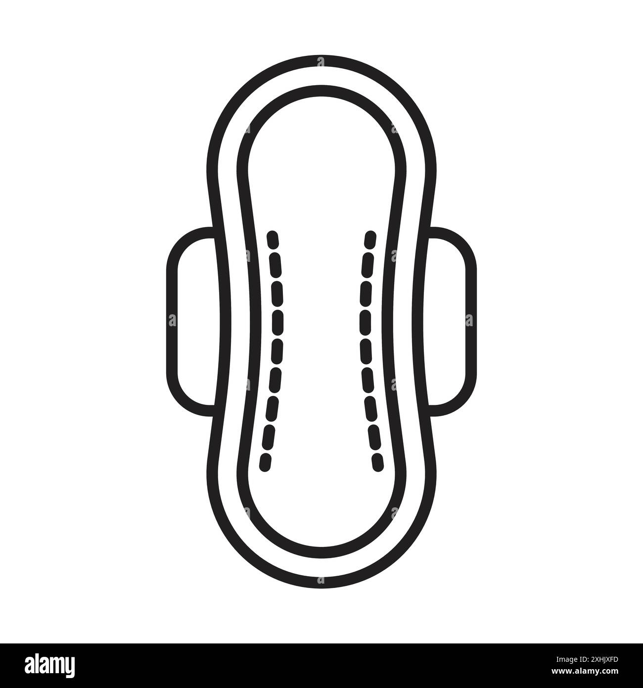 Feminine hygiene pad icon Black line art vector in black and white ...