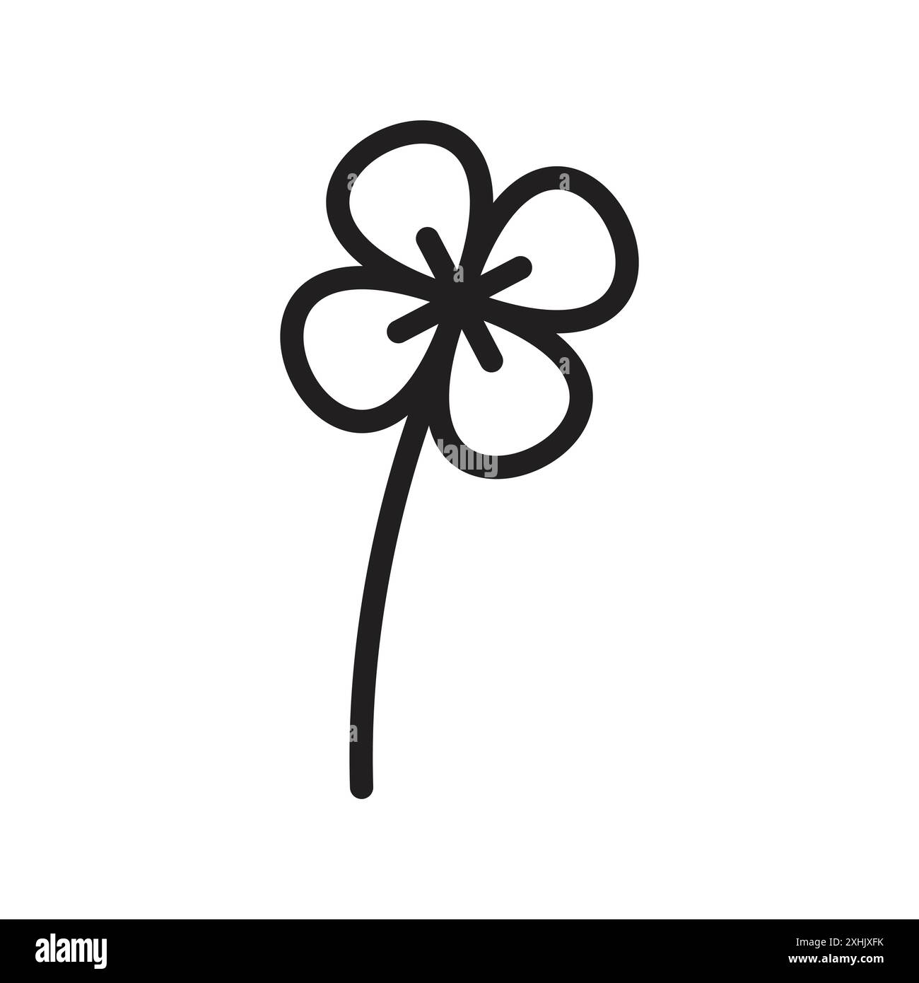 Flower Icon Black Line Art Vector In Black And White Outline Set Collection Sign Stock Vector