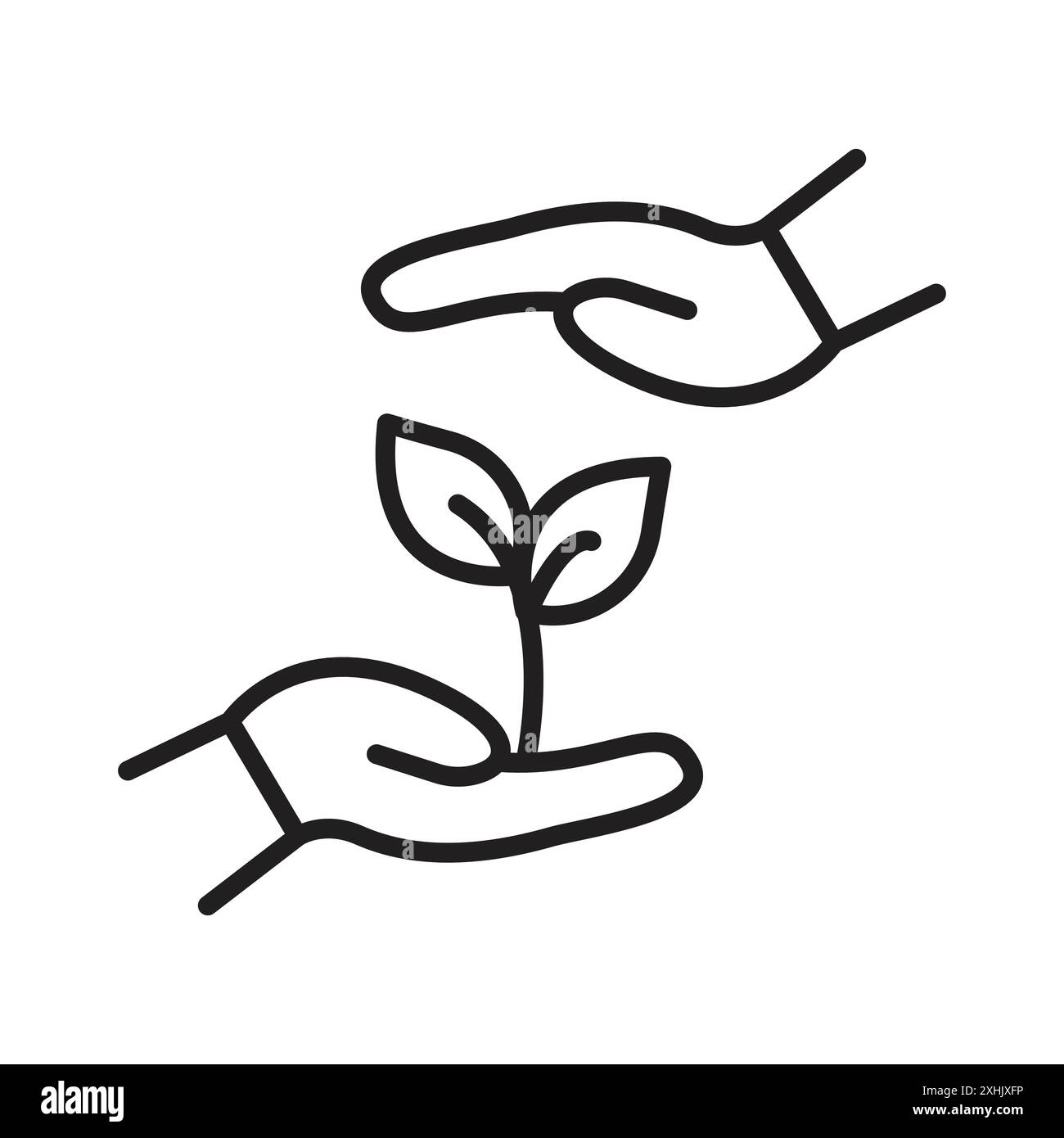 Environment protection icon Black line art vector in black and white ...
