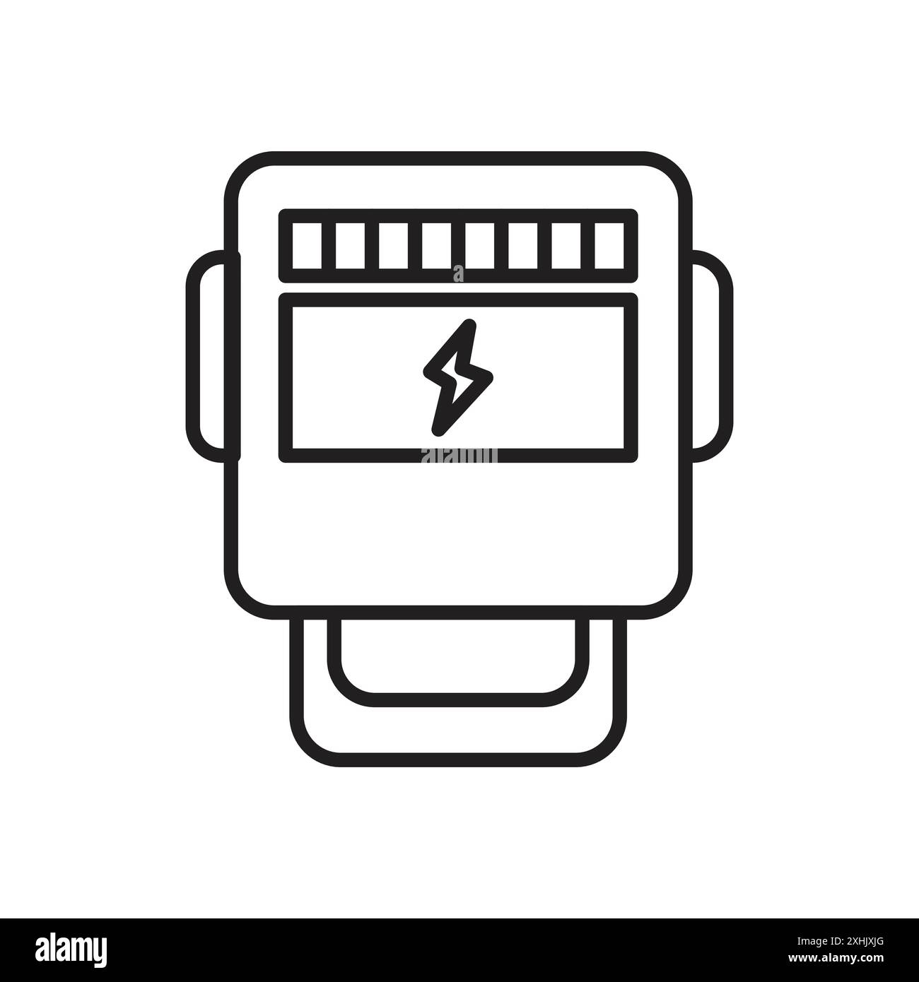 electric meter icon Black line art vector in black and white outline ...