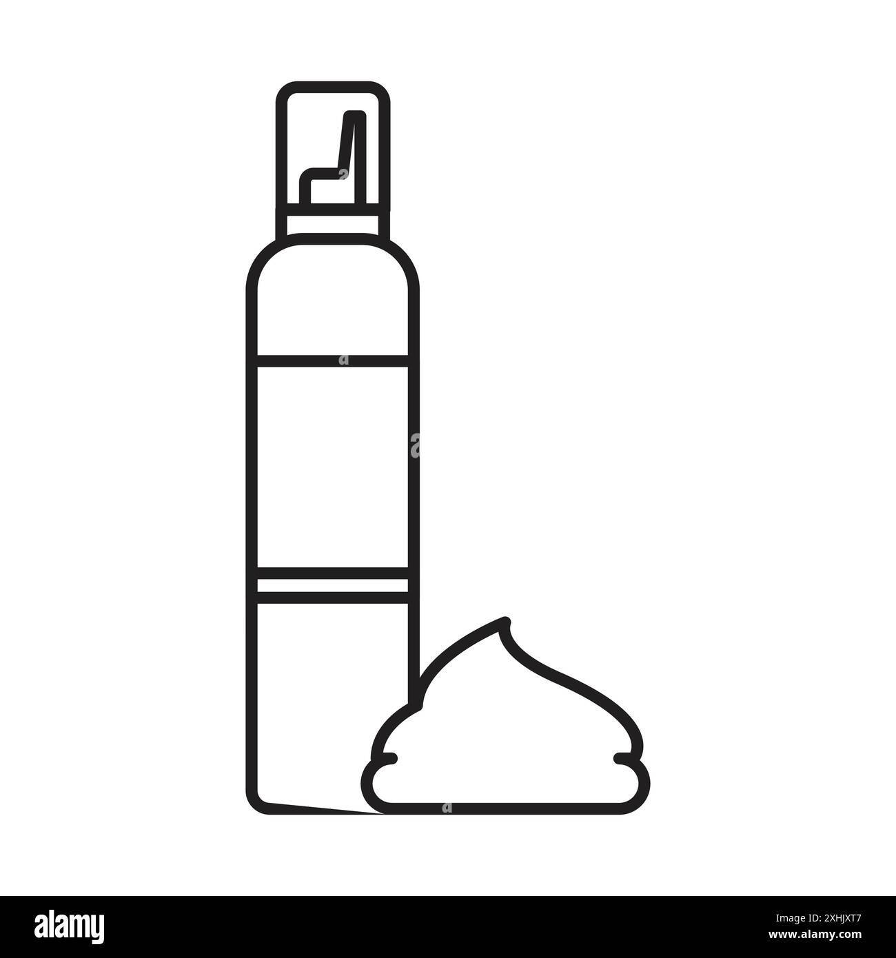 Hair mousse icon Black line art vector in black and white outline set collection sign Stock ...