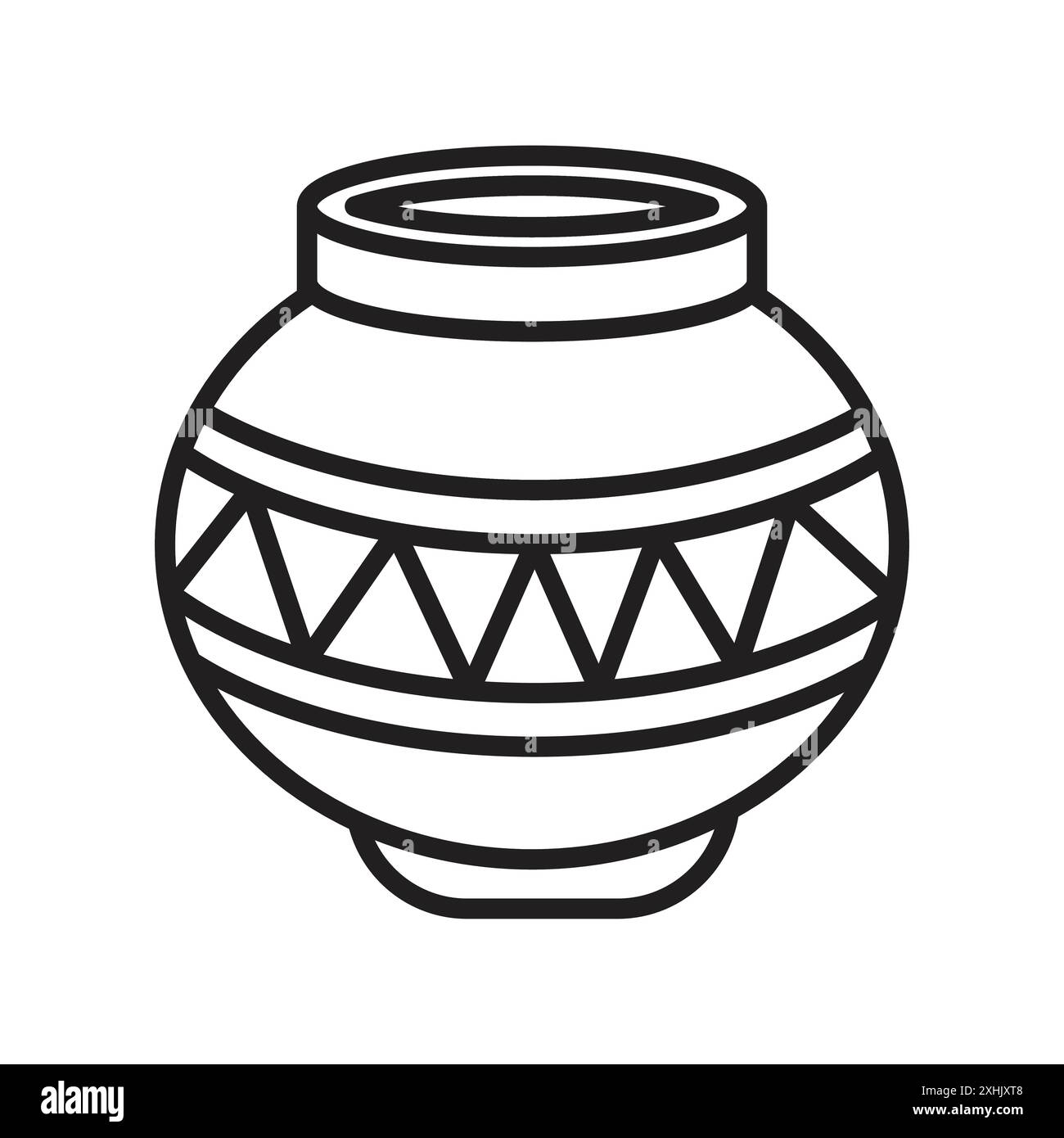 Indian pot icon Black line art vector in black and white outline set collection sign Stock ...