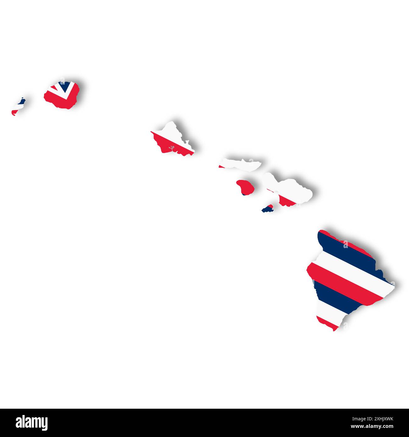 Hawaii State Flag Map Illustration Stock Photo - Alamy