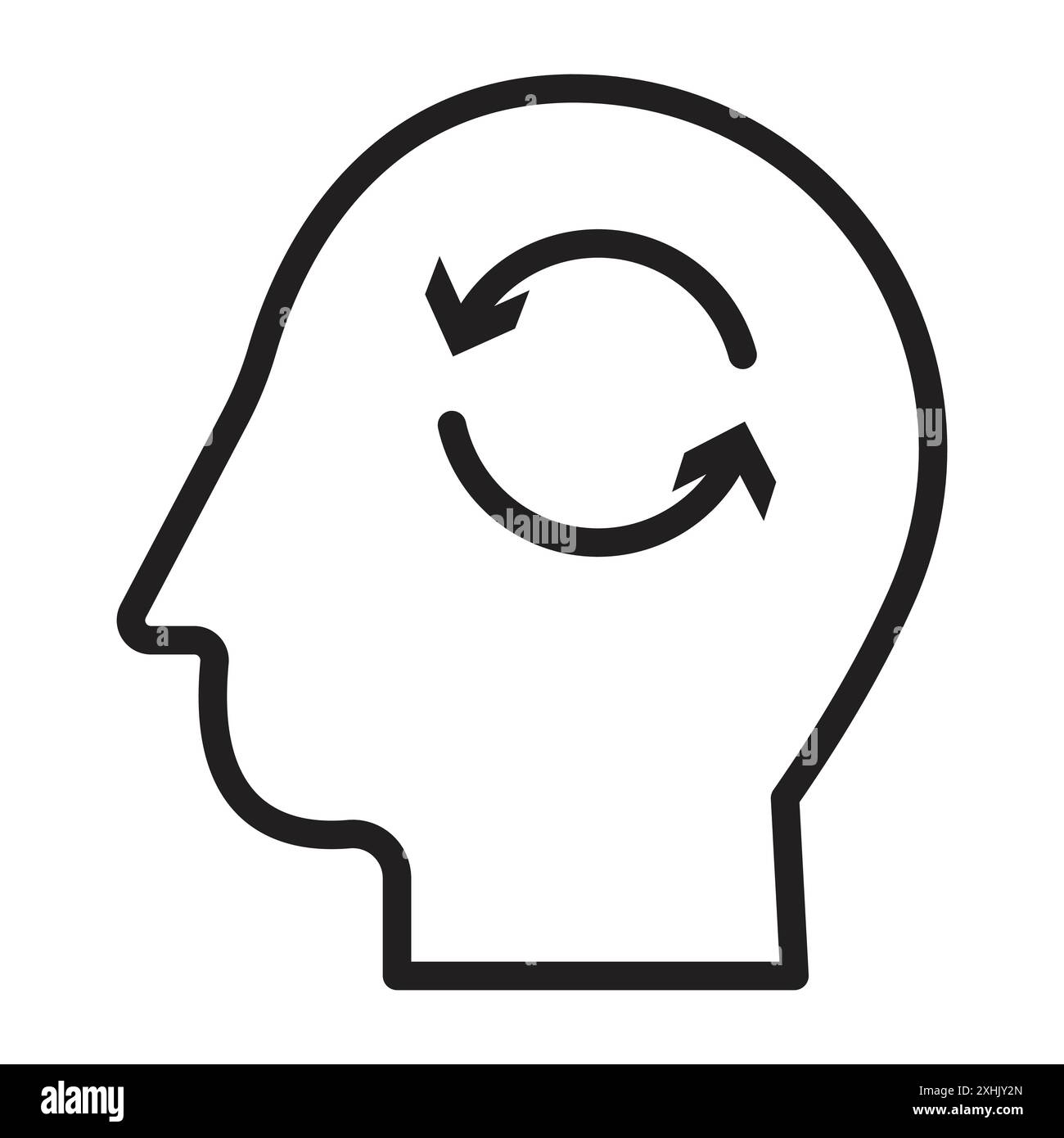 Memory recall icon Black line art vector in black and white outline set ...