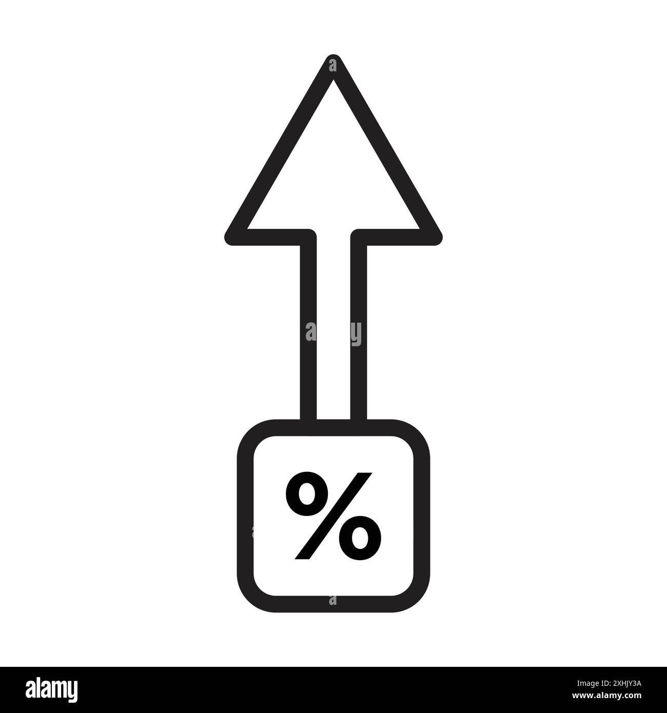 Interest growth icon Black line art vector in black and white outline ...