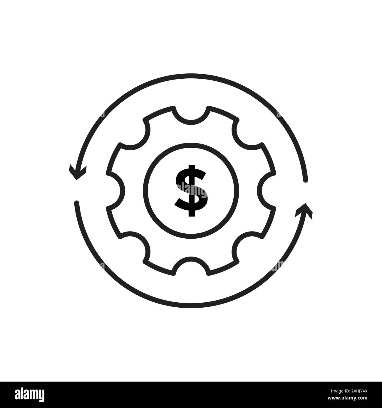 Money processes icon Black line art vector in black and white outline ...