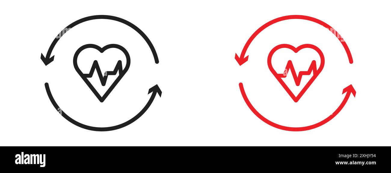 Life cycle icon Black line art vector in black and white outline set ...