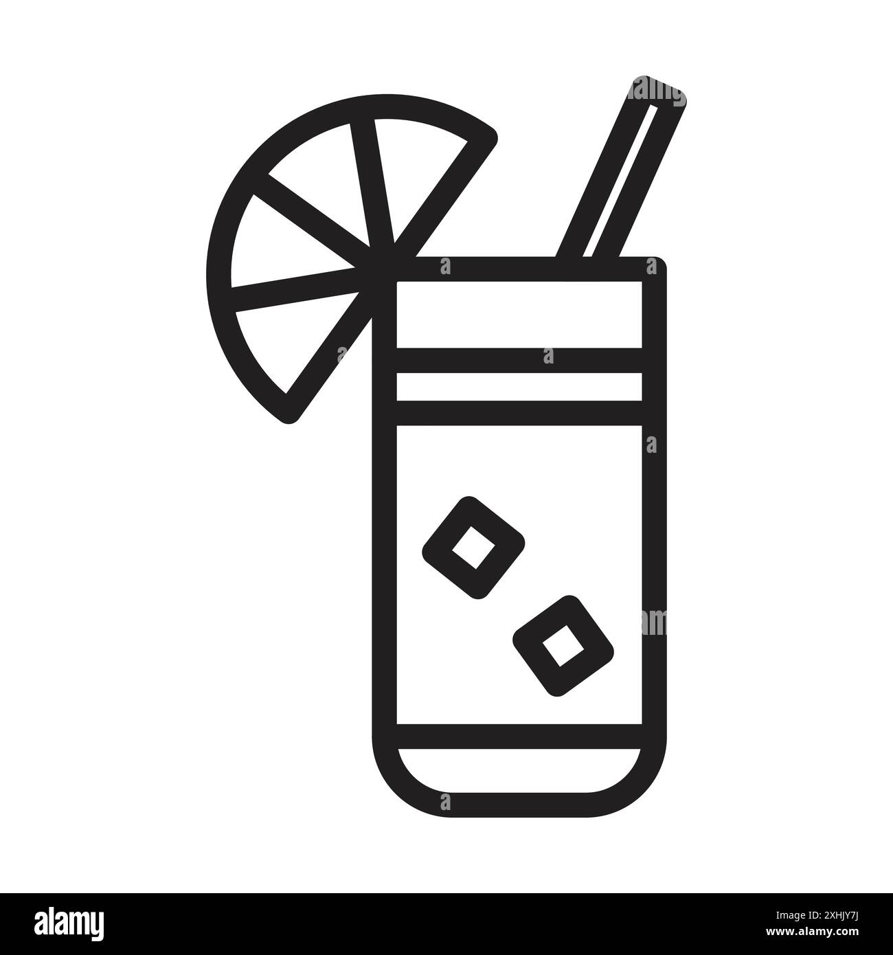 Lemonade icon Black line art vector in black and white outline set ...