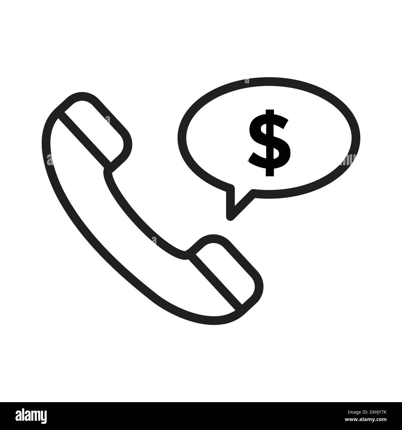 Loan call icon Black line art vector in black and white outline set ...