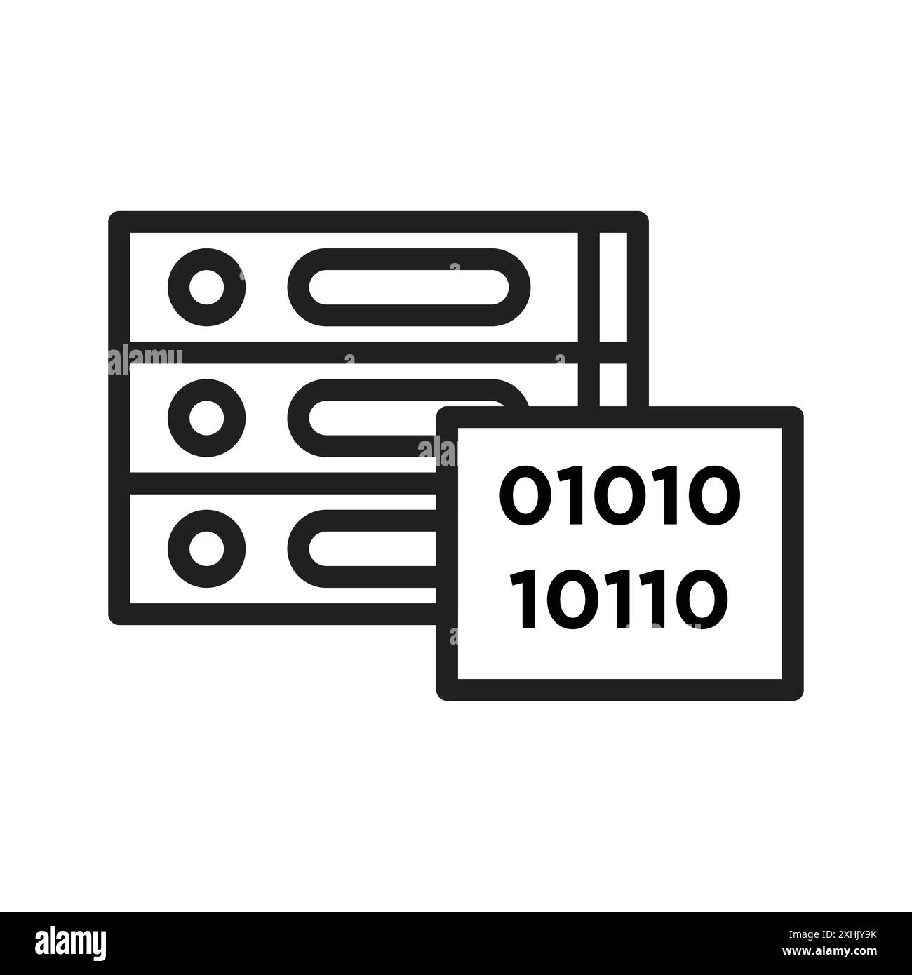 Master Data Icon Black Line Art Vector In Black And White Outline Set