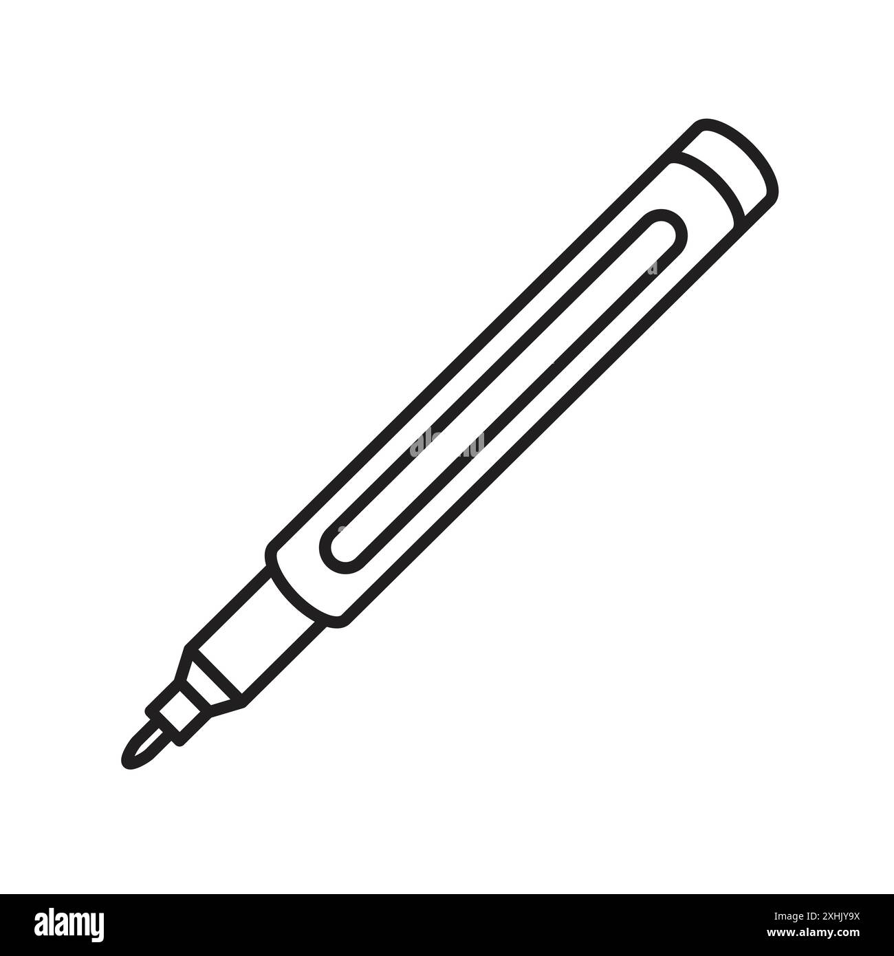 Marker icon Black line art vector in black and white outline set ...