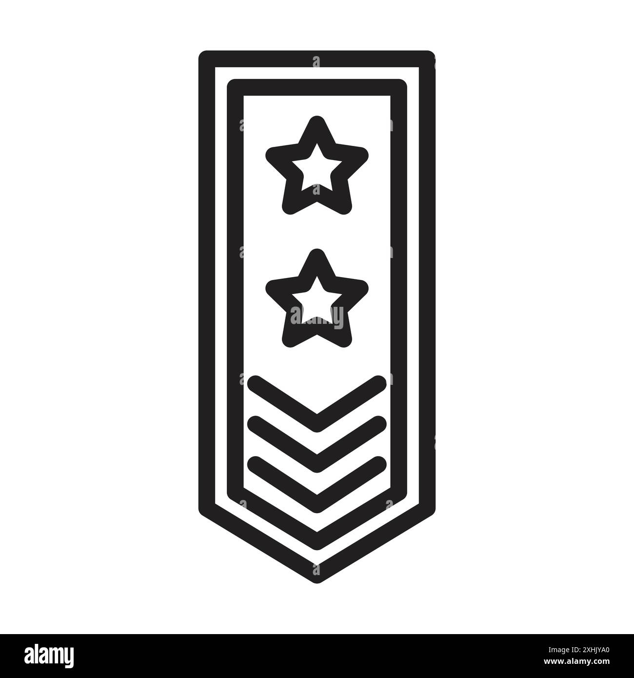 Military rank badge icon Black line art vector in black and white ...