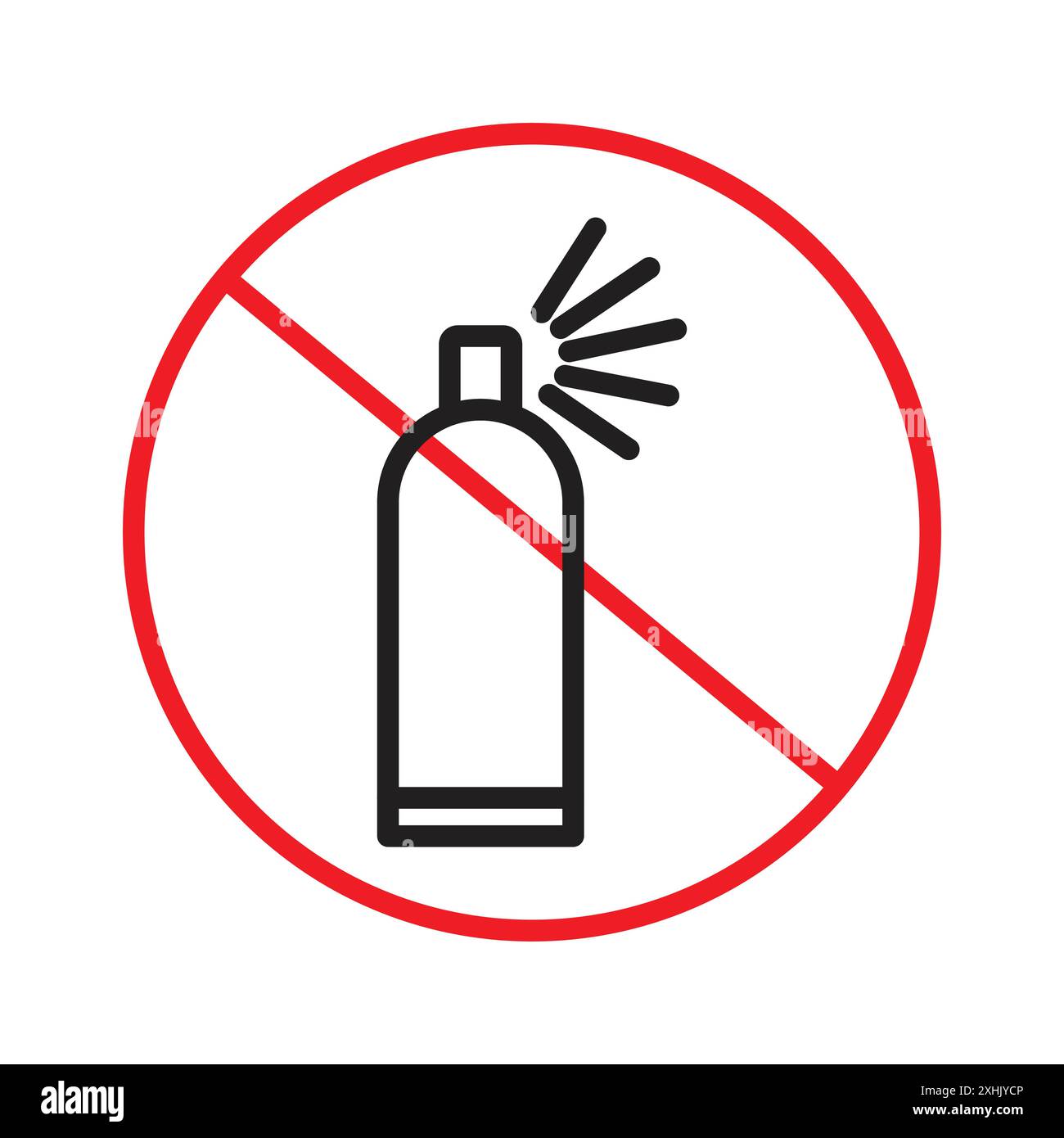 No aerosol spray sign Black line art vector in black and white outline ...