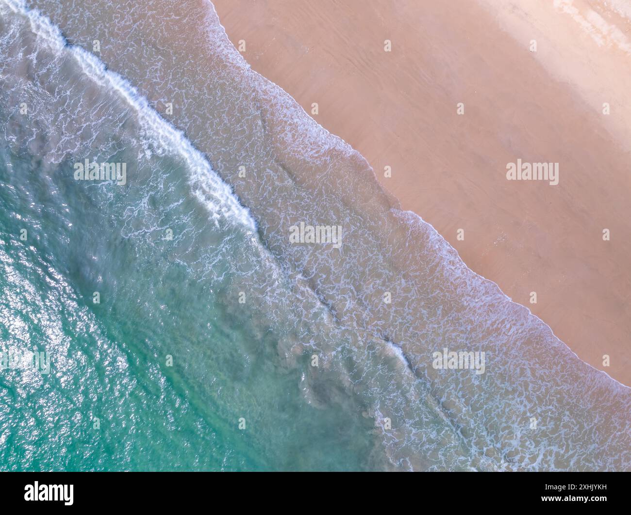 Aerial top view nature background of waves crashing in the ocean sea ...