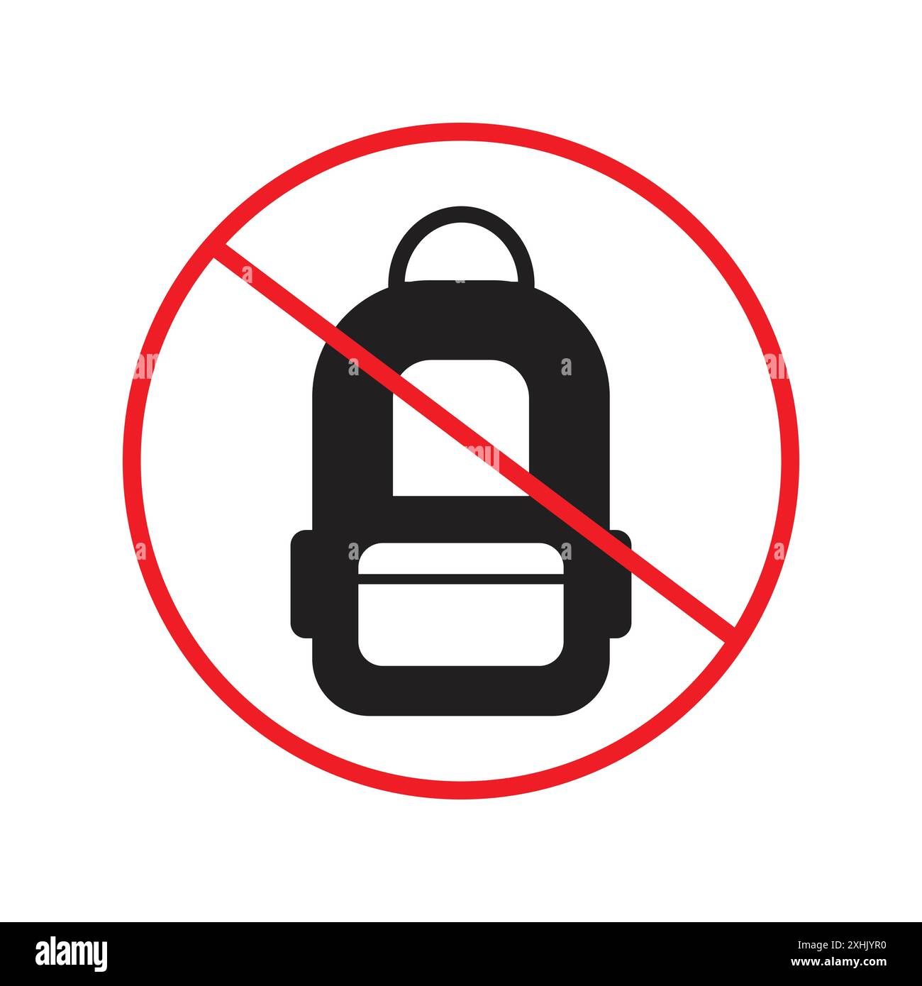 No backpacks allowed sign Black line art vector in black and white ...