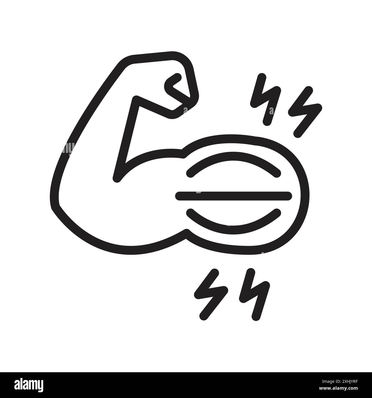 Muscle pain icon Black line art vector in black and white outline set ...