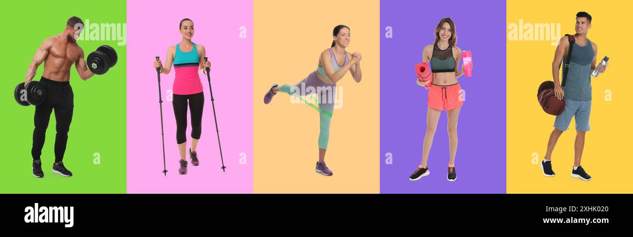 Collage different sporty men hi-res stock photography and images - Alamy