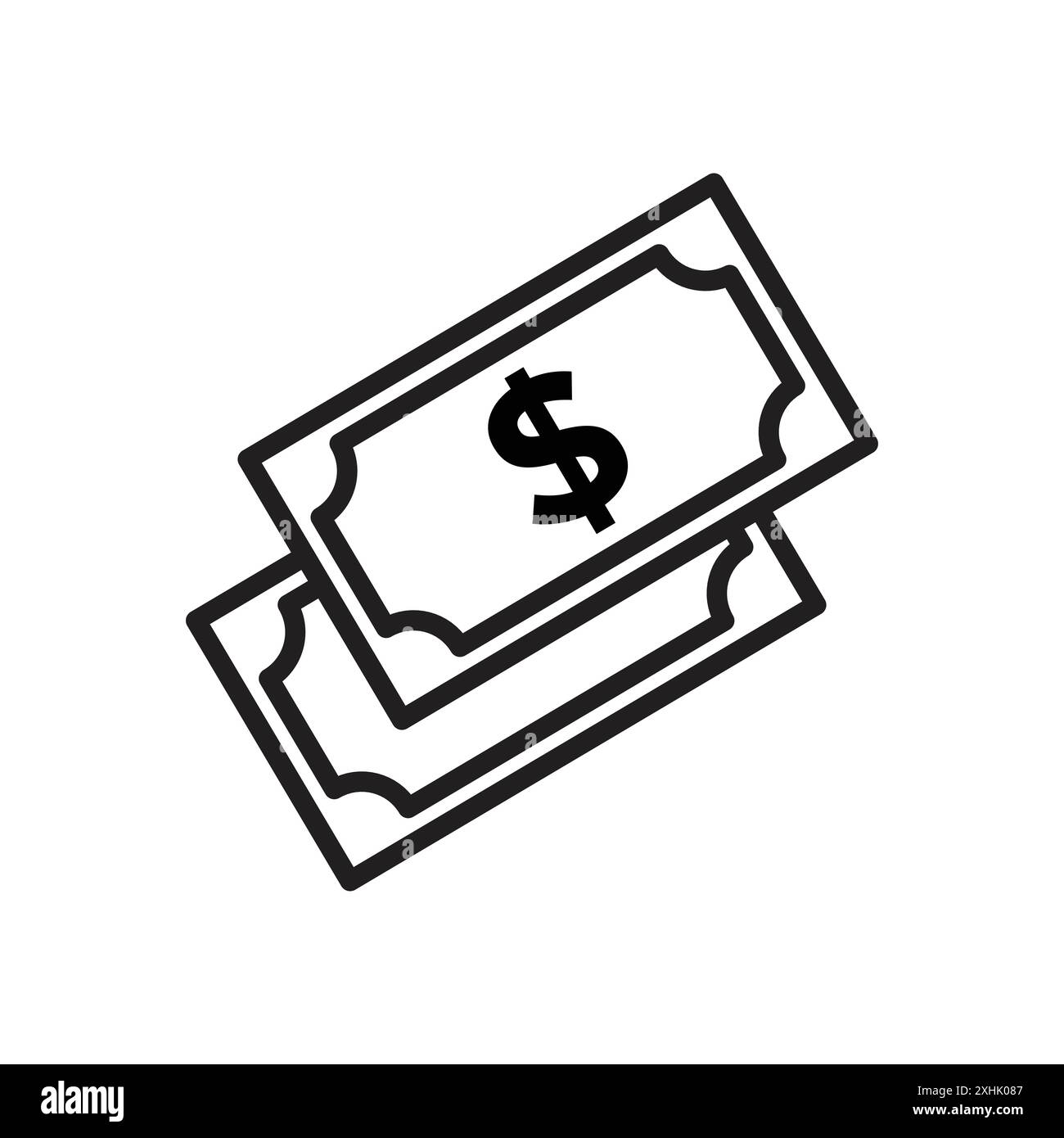 Money icon Black line art vector in black and white outline set ...