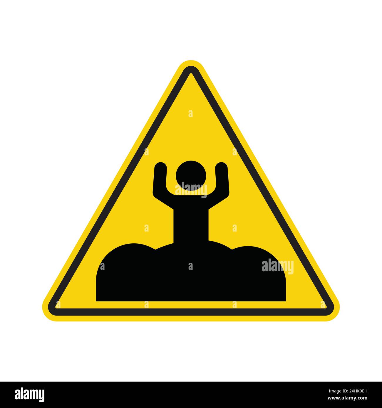 Mud warning sign Black line art vector in black and white outline set ...