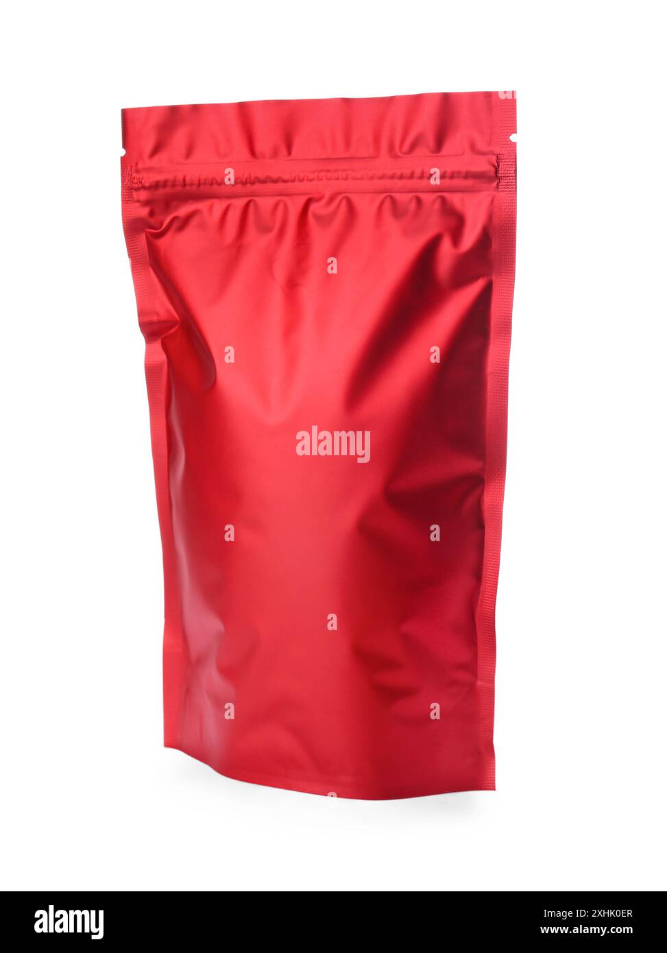 Red resealable foil package isolated on white Stock Photo - Alamy