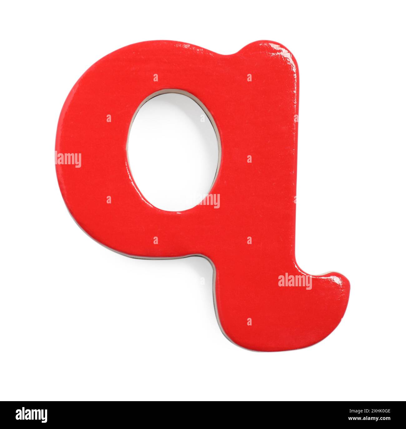 Red magnetic letter Q isolated on white, top view. Alphabet Stock Photo ...