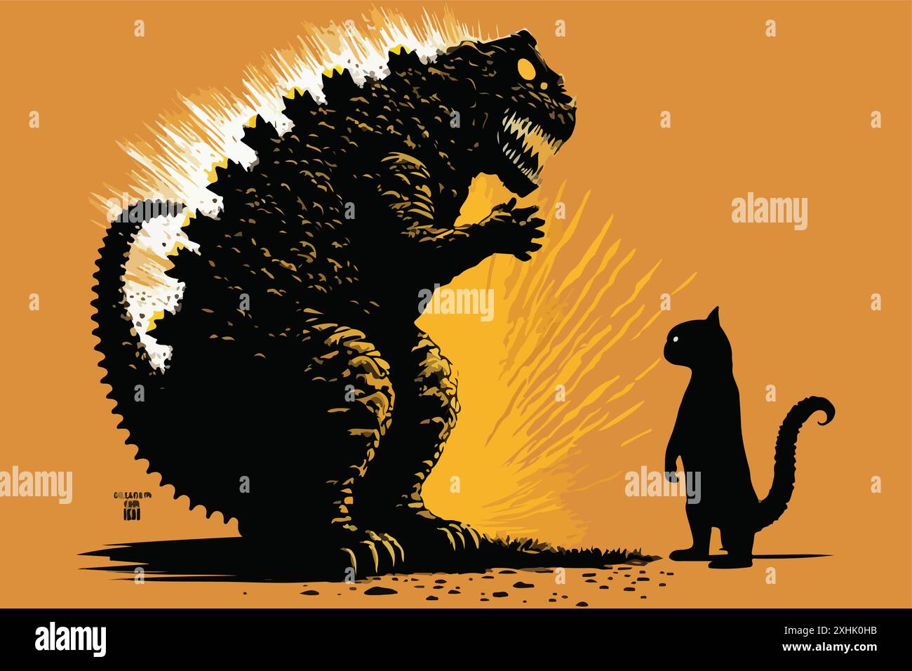 Catzilla vector illustration Stock Vector Image & Art - Alamy