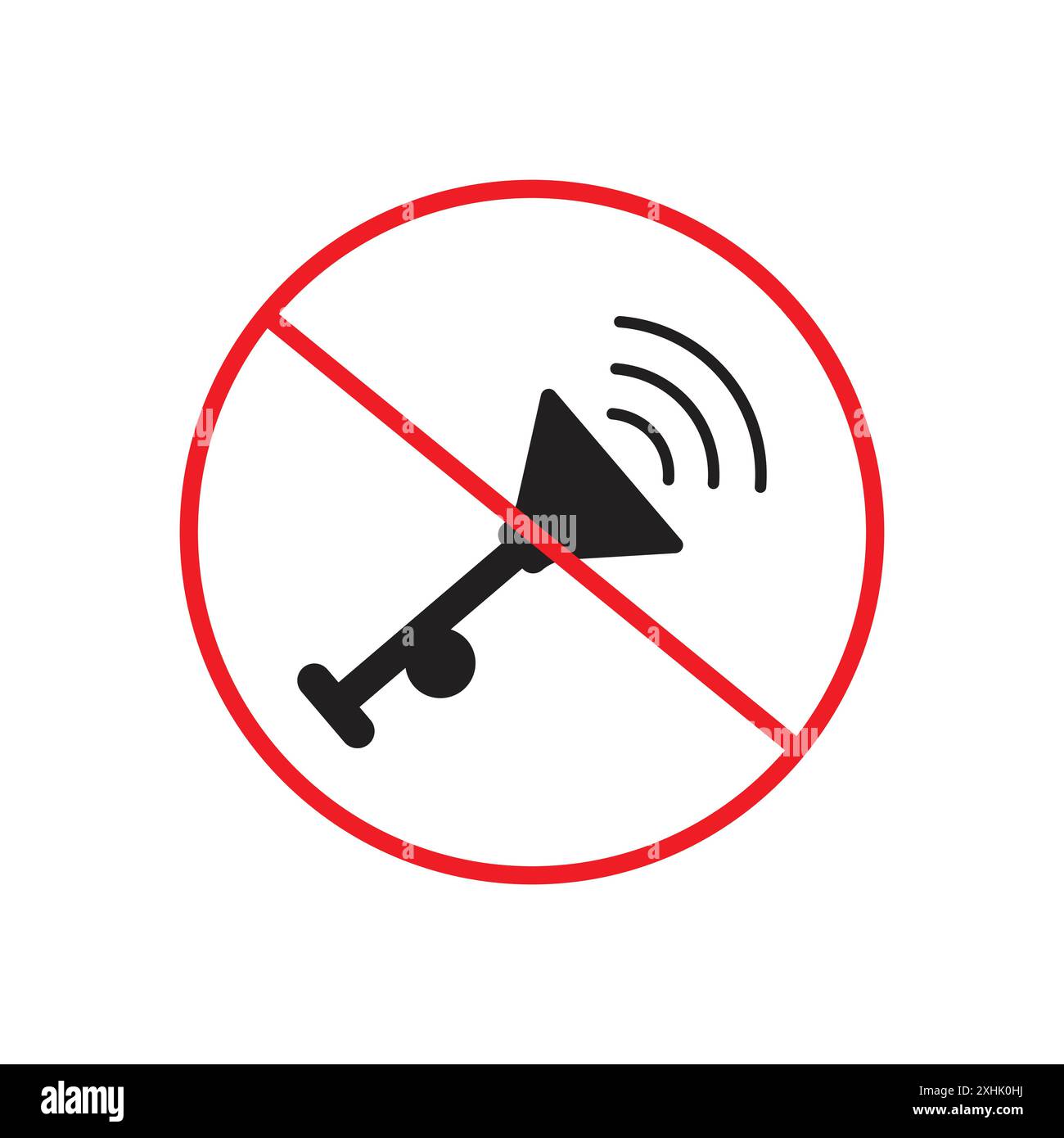 No horn sign Black line art vector in black and white outline set collection sign Stock Vector ...