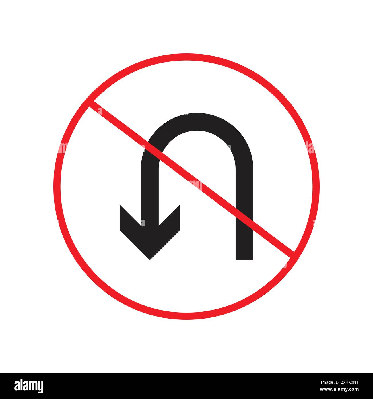 No u turn road sign Black line art vector in black and white outline set collection sign Stock ...