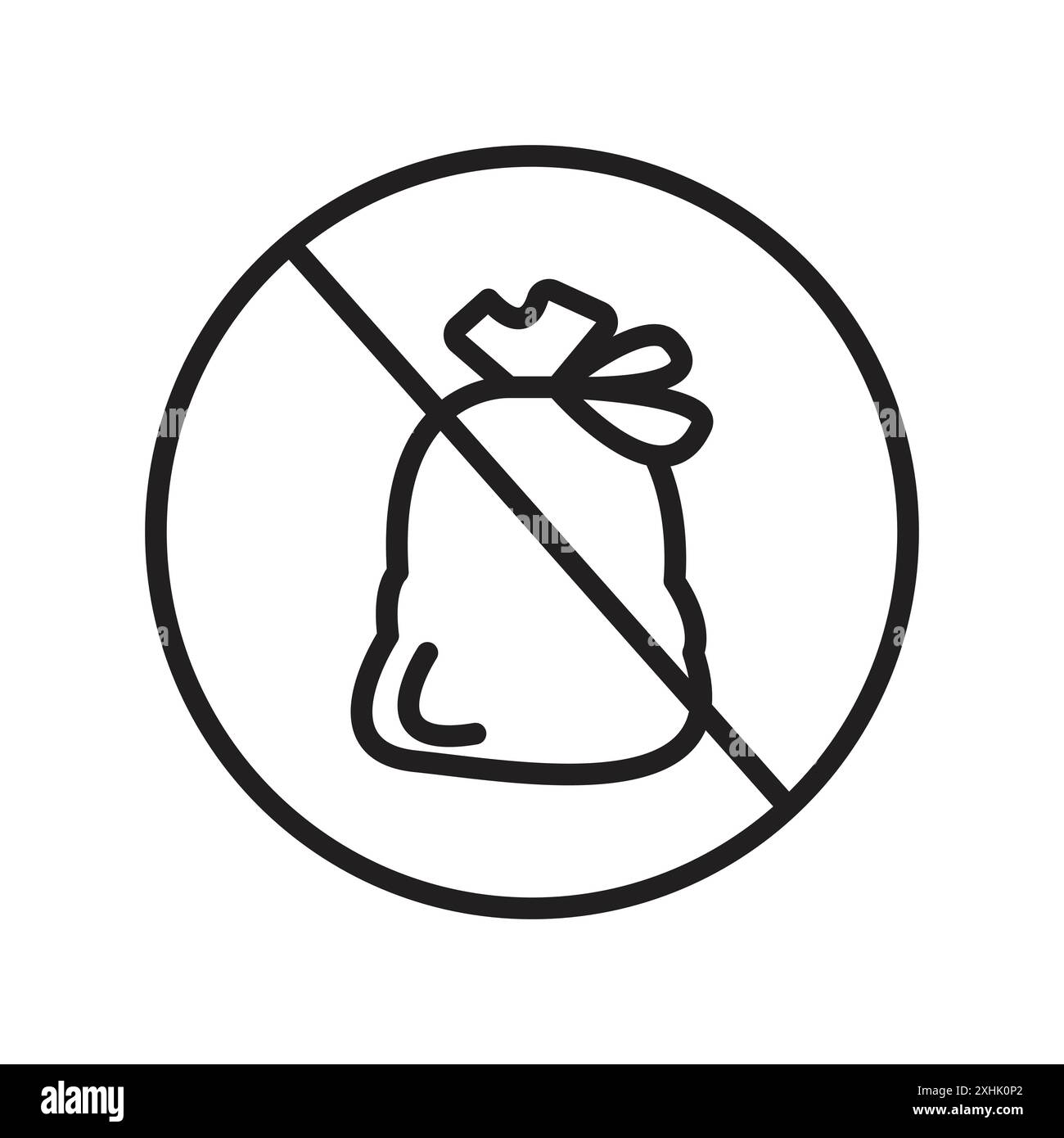 No garbage sign Black line art vector in black and white outline set collection sign Stock ...