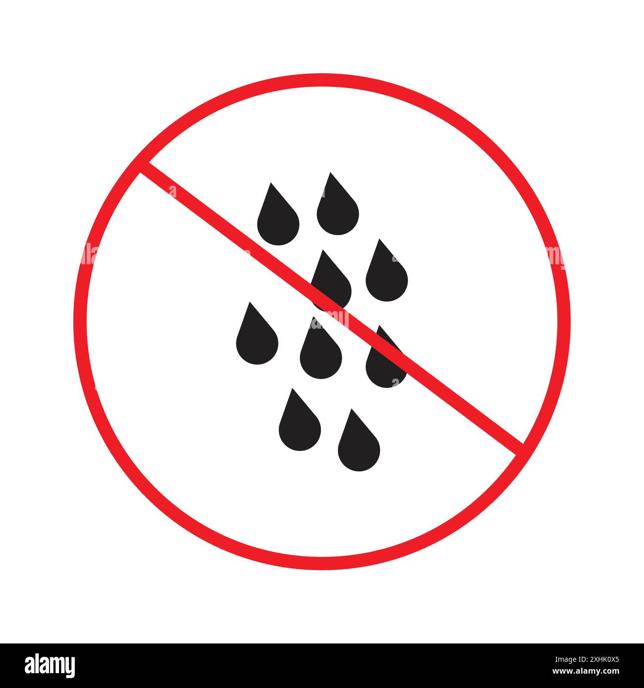 No leakage sign Black line art vector in black and white outline set ...