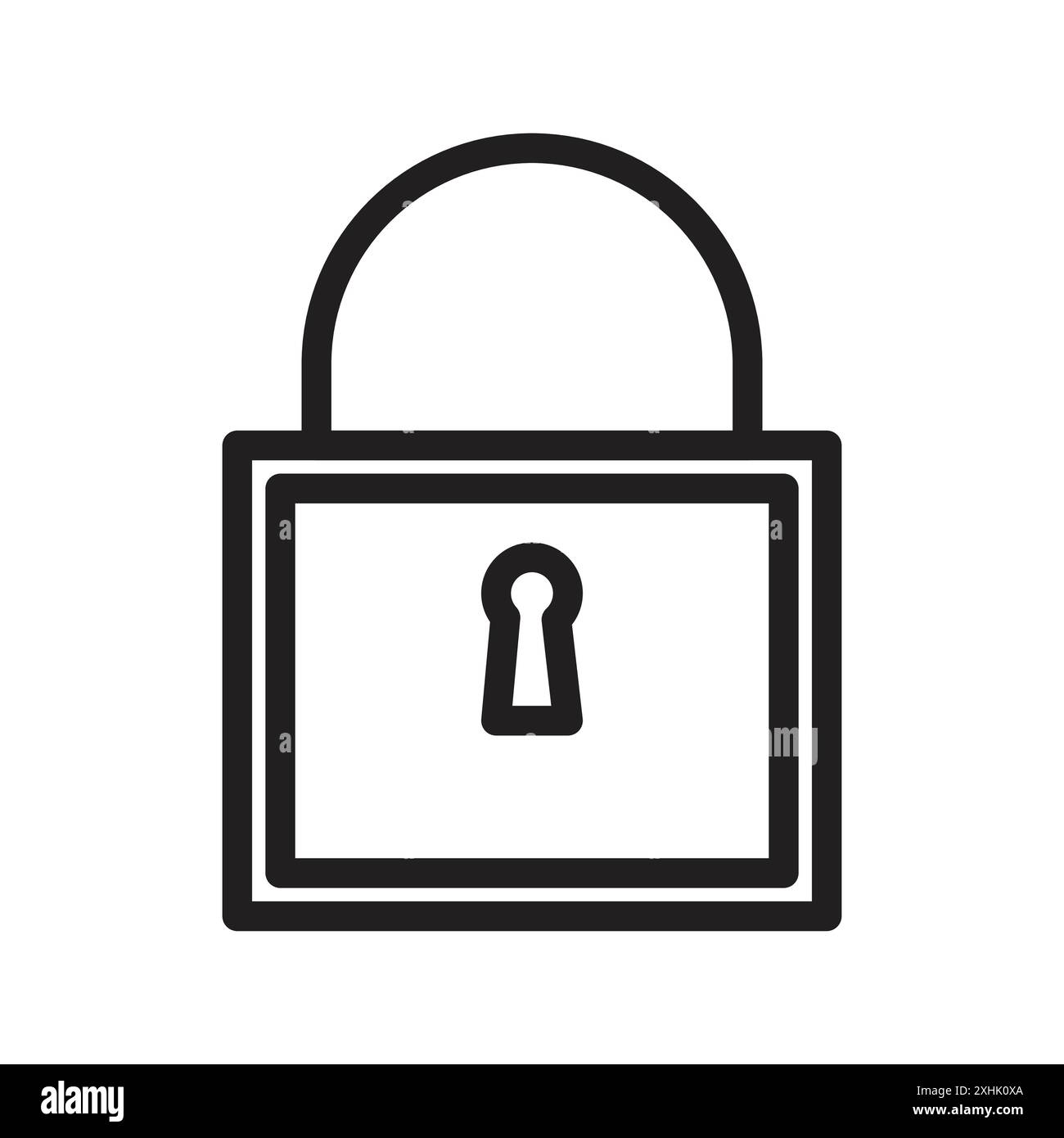 Padlock icon Black line art vector in black and white outline set ...