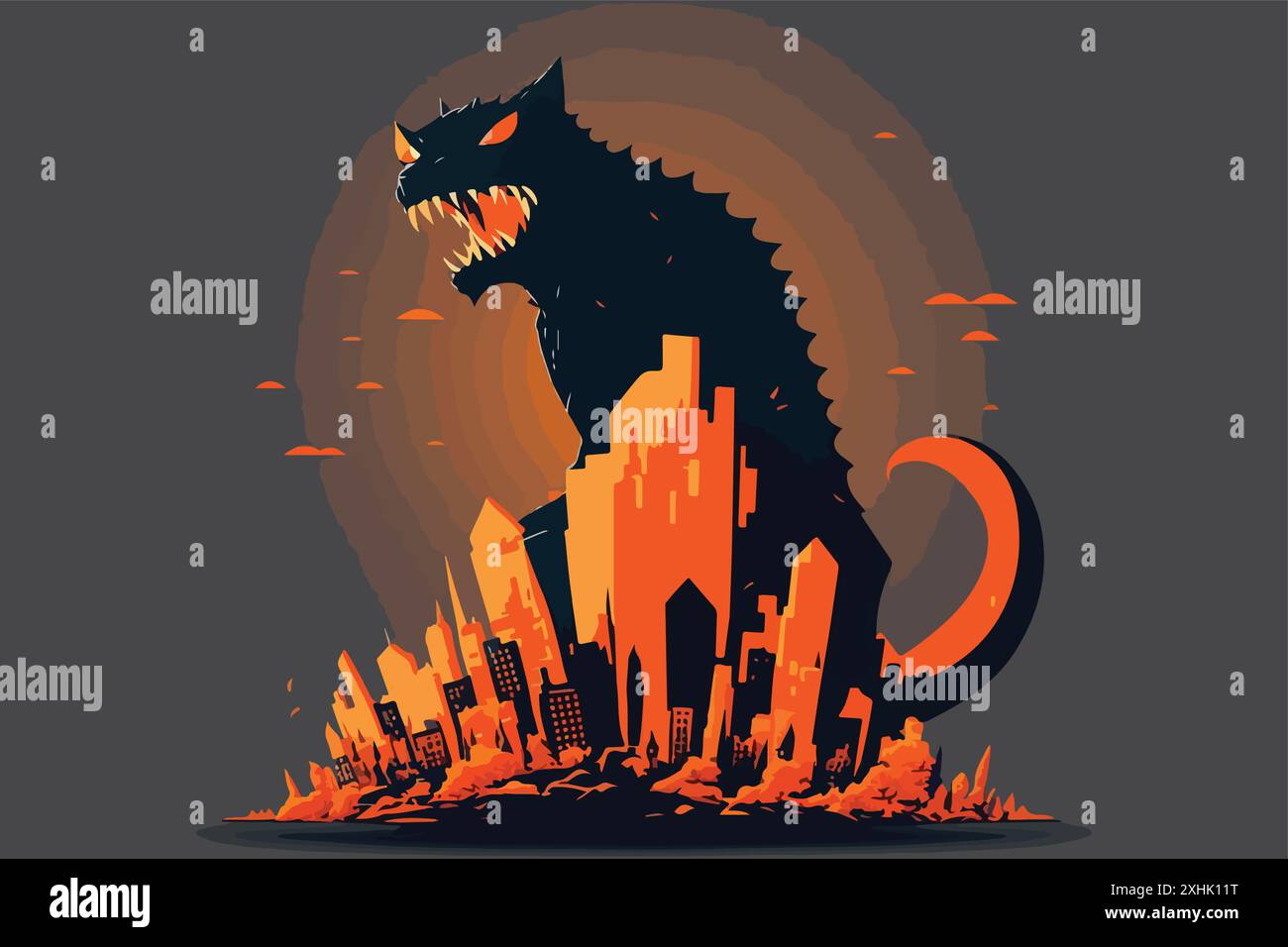 Catzilla vector illustration Stock Vector Image & Art - Alamy