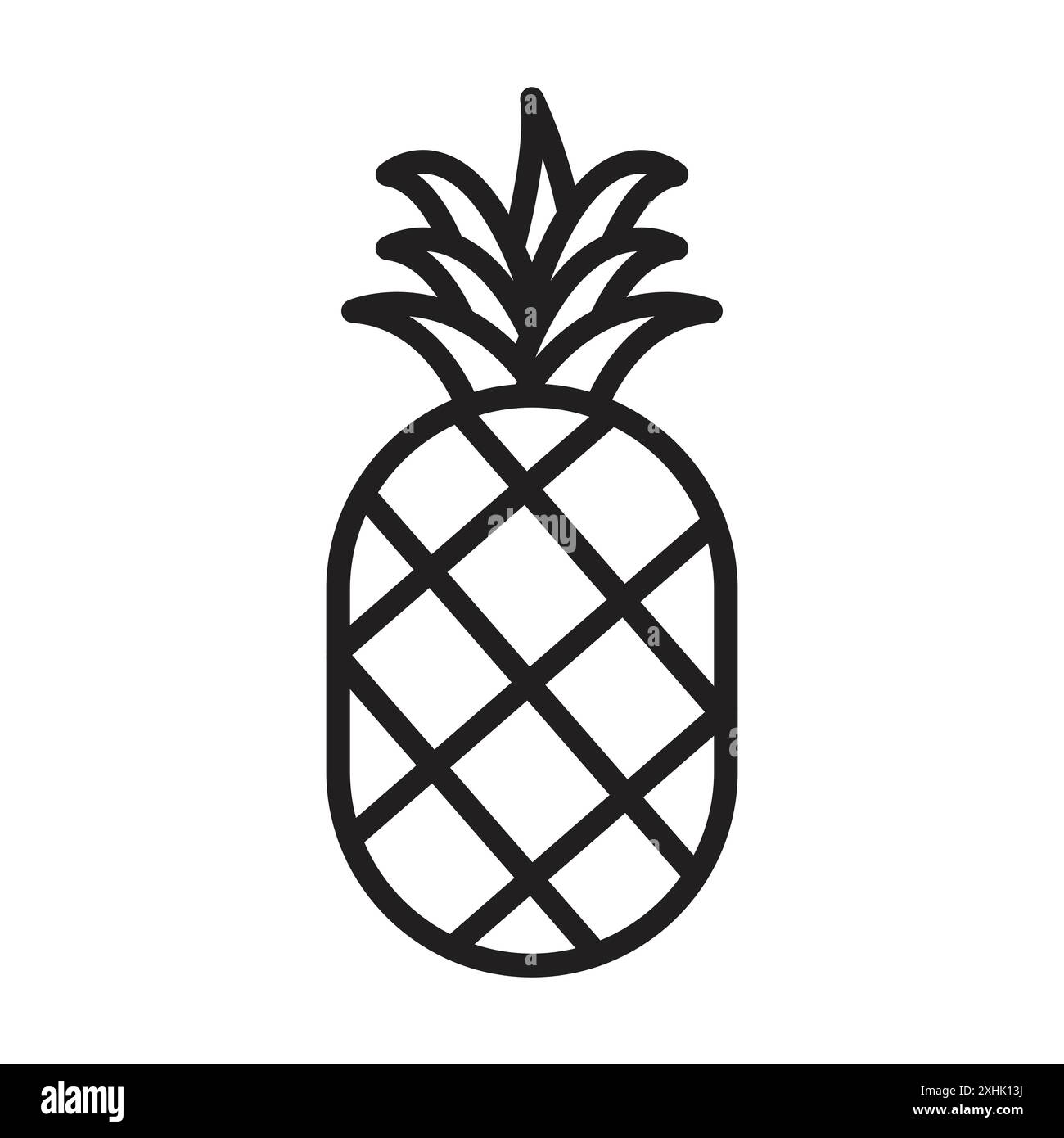 Pineapple icon Black line art vector in black and white outline set ...