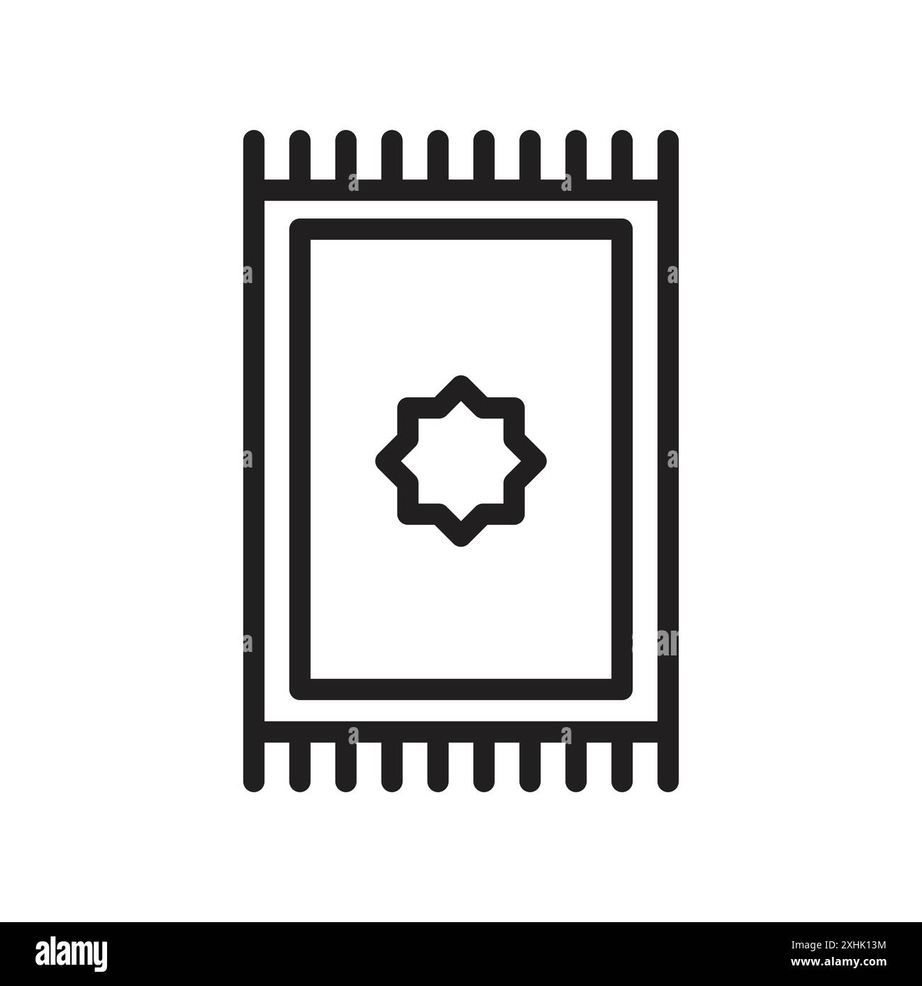 Prayer rug icon Black line art vector in black and white outline set collection sign Stock ...