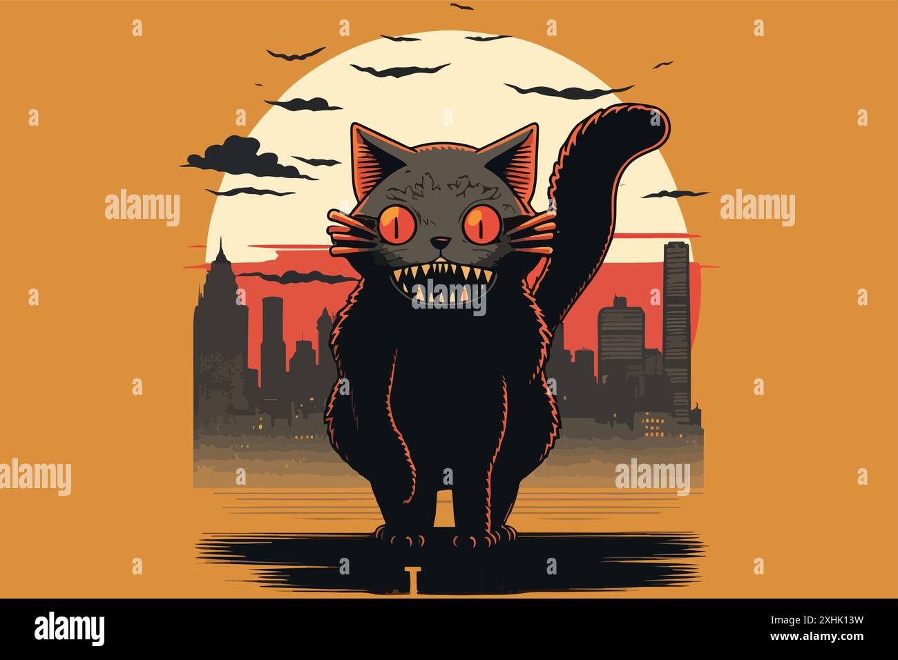 Catzilla vector illustration Stock Vector Image & Art - Alamy
