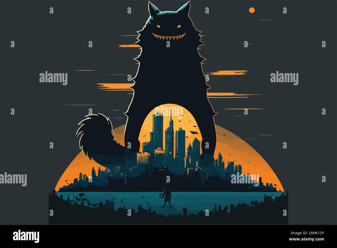 Catzilla vector illustration Stock Vector Image & Art - Alamy