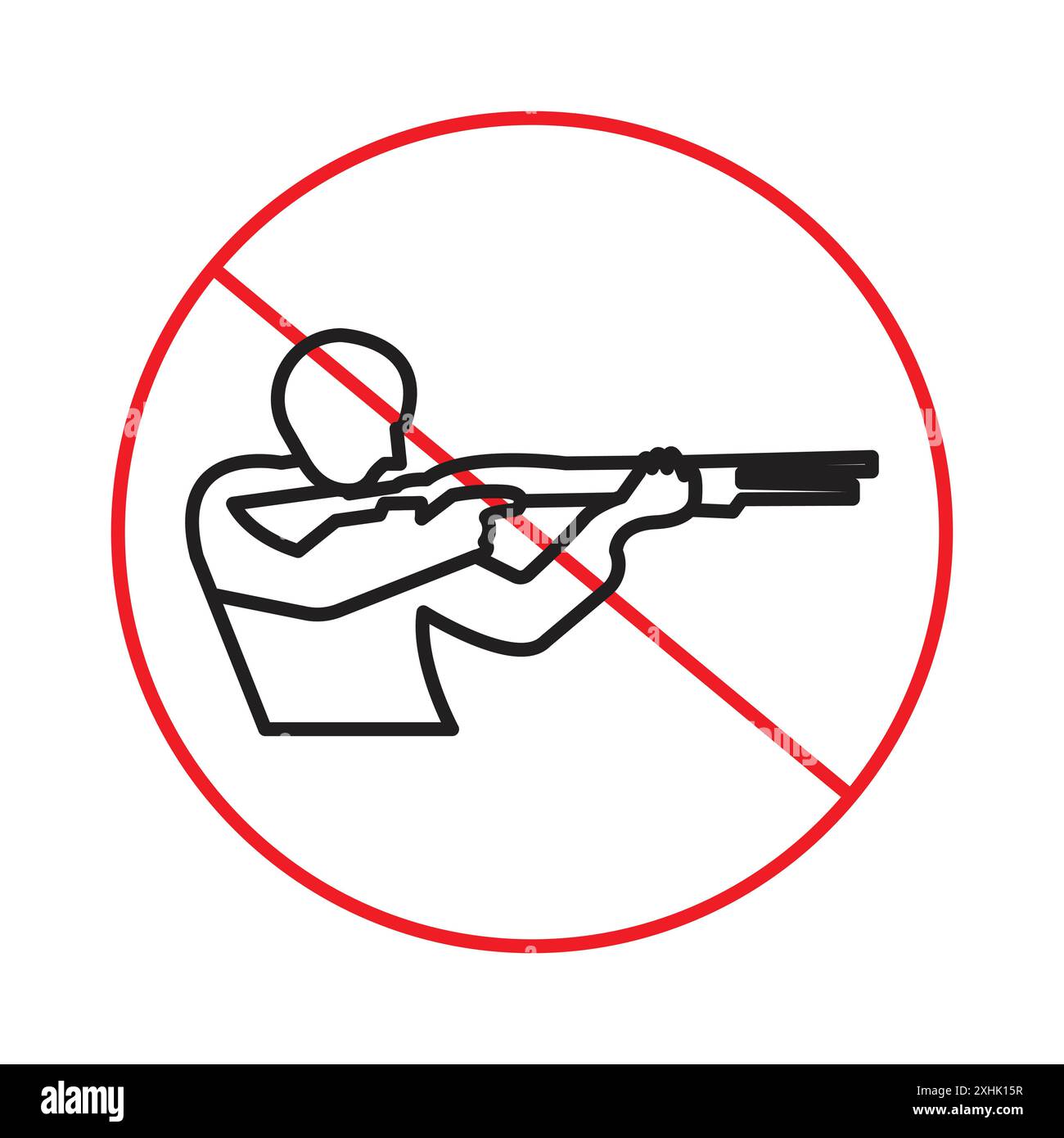 Stop hunting sign Black line art vector in black and white outline set collection sign Stock ...