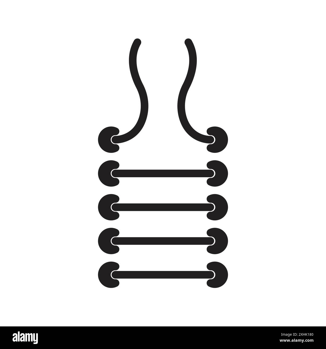 Shoe lace icon Black line art vector in black and white outline set ...