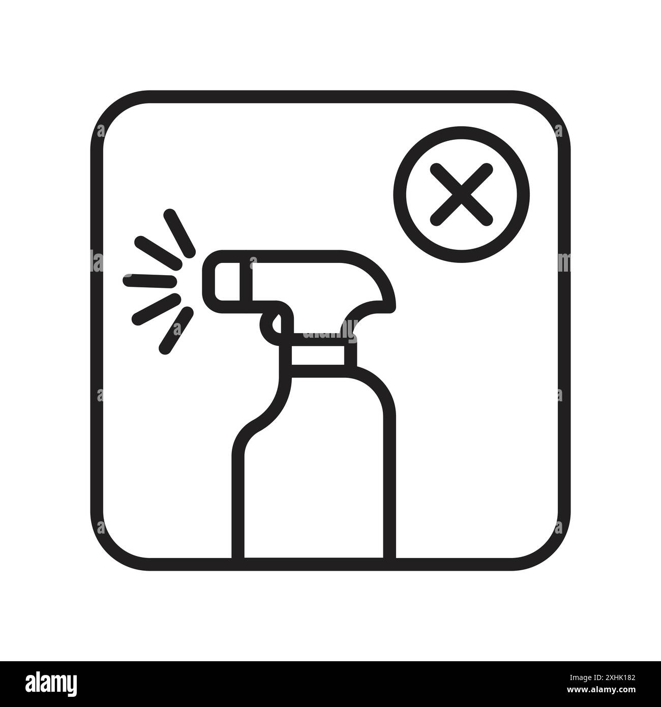 No spray can allowed sign Black line art vector in black and white outline set collection sign ...