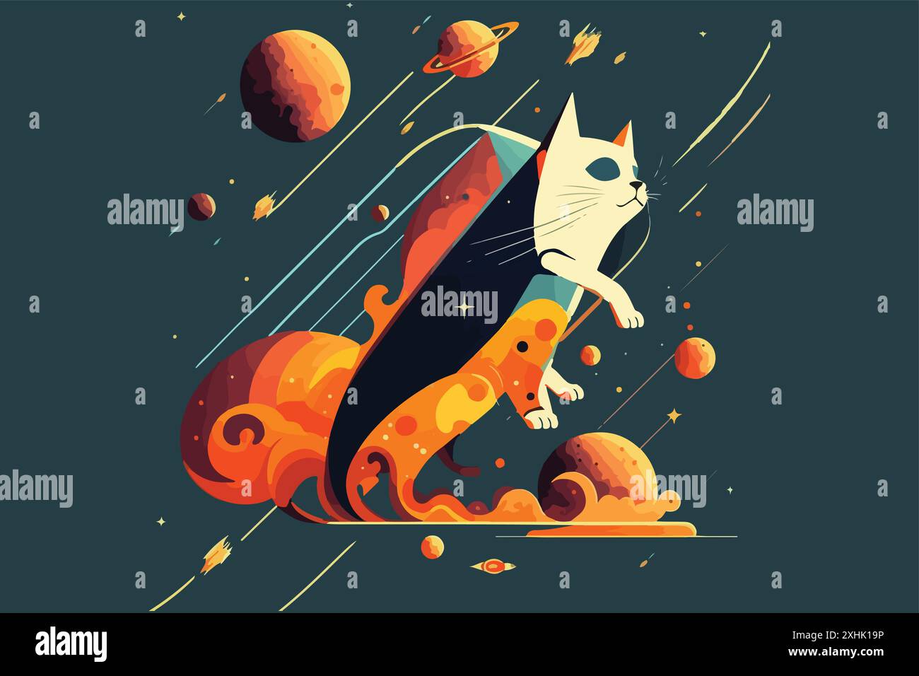 Space cat vector illustration Stock Vector Image & Art - Alamy